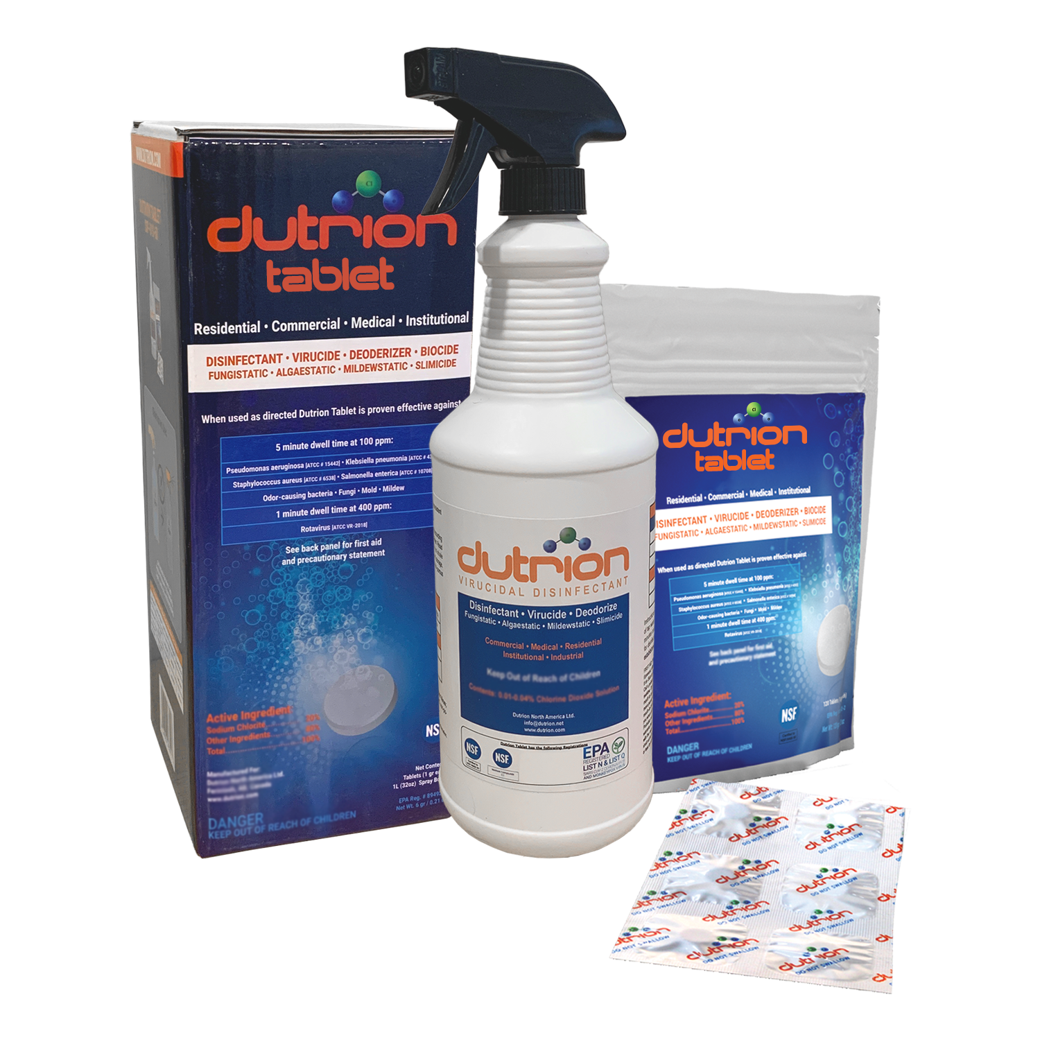 Dutrion Tablet 6 Count – 1-Gram With Spray Bottle For Disinfection ...