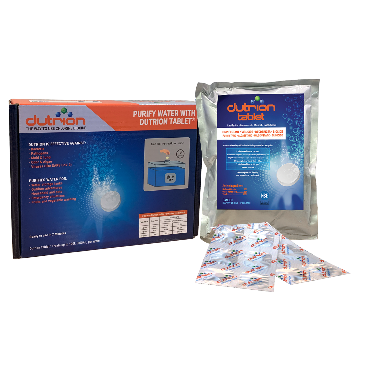 Dutrion Tablet 12 Count – 4-Gram - Dutrion Chlorine Dioxide Solutions